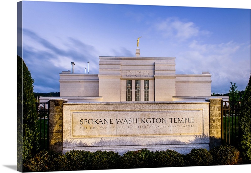 Spokane Washington Temple Sign, Spokane, Washington Wall Art, Canvas ...