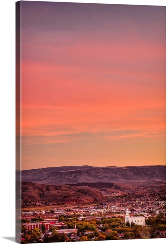 St. George Utah Temple and Valley at Sunset, St. George, Utah | Great ...