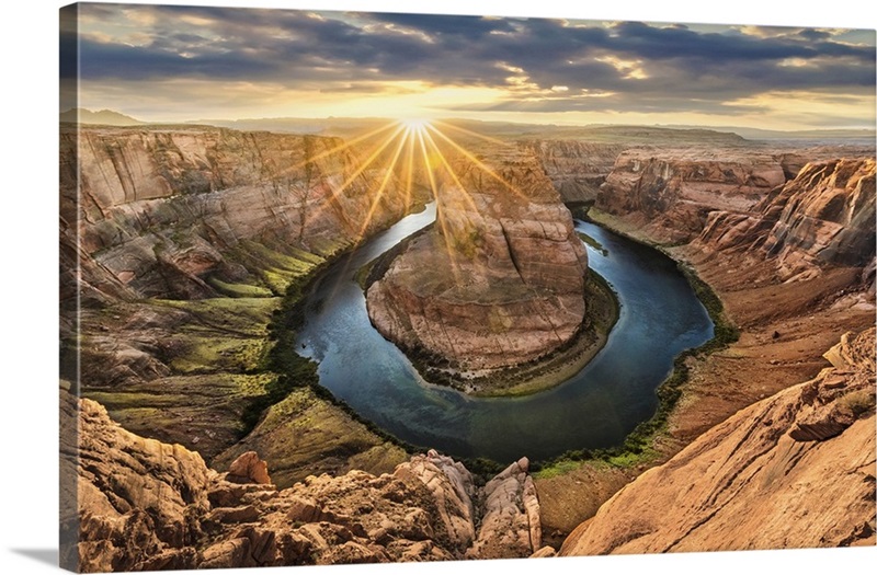 Colorful sunset at Horseshoe Bend in Page, Arizona | Great Big Canvas