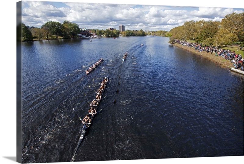 Head of the Charles Regatta rowing race in Boston, MA. | Great Big Canvas