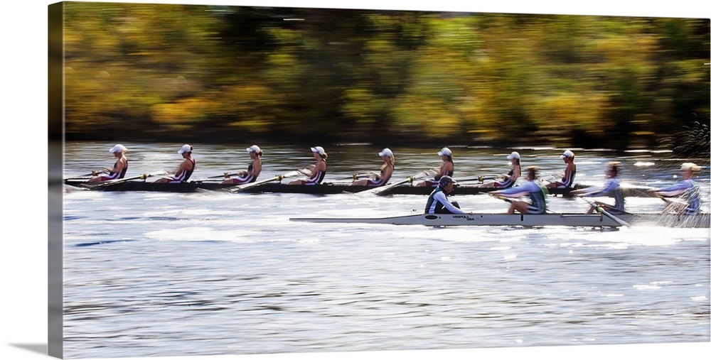 Head of the Charles Regatta rowing race in Boston, MA. Wall Art, Canvas ...