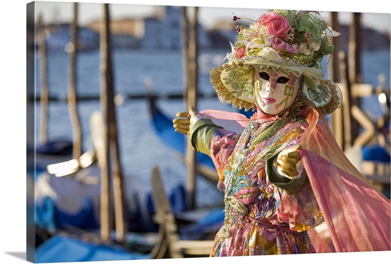 Masquerade time during Carnival, Venice, Italy | Great Big Canvas