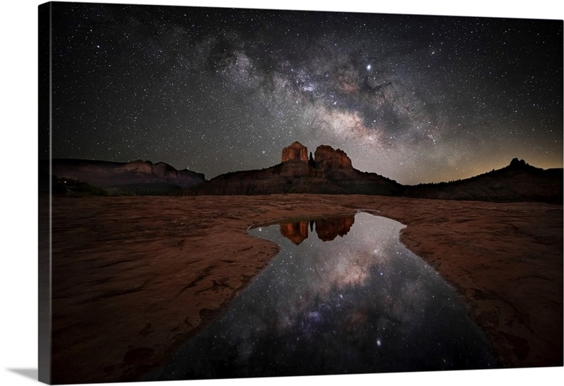 Milky Way Over Cathedral Rock In Sedona, Arizona | Great Big Canvas