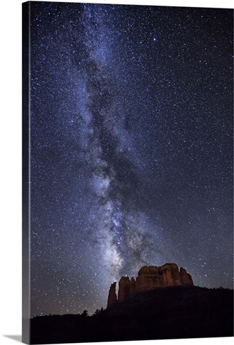 Milky Way over Cathedral Rocks in Sedona, Arizona | Great Big Canvas