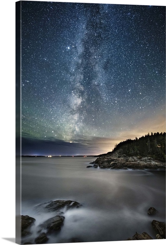 Milky Way over the coastline in Acadia National Park | Great Big Canvas