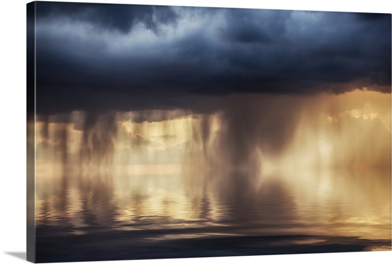 Rain storm over the ocean | Great Big Canvas