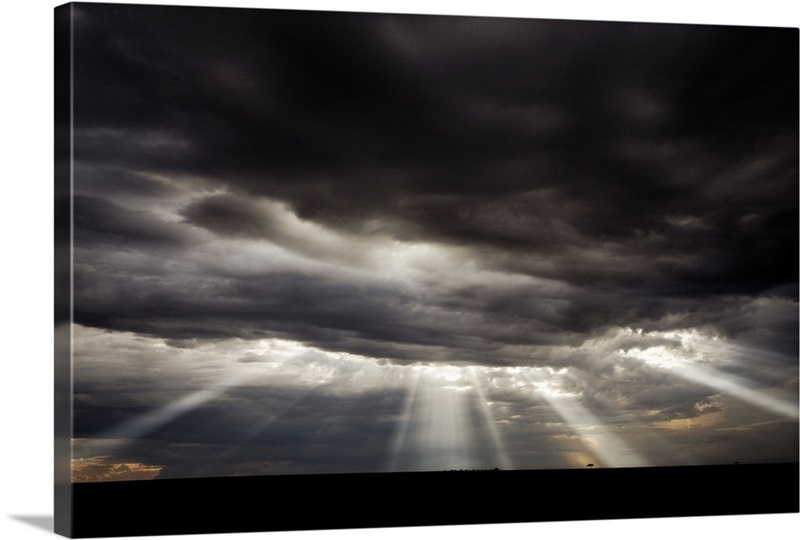 Sunset with Light Rays over the African Plains, Kenya, Africa | Great ...