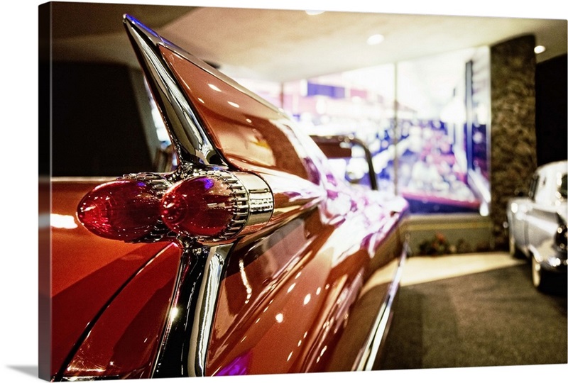 Vintage 59 Cadillac tail lights at the drive in | Great Big Canvas