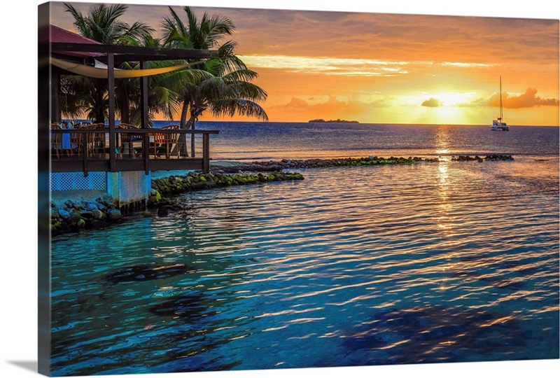 Deep colors at sunset in Belize | Great Big Canvas