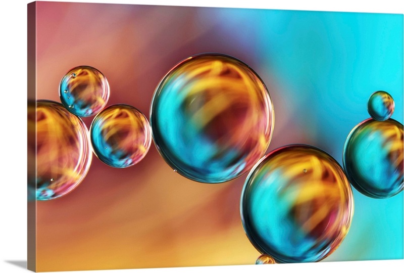 Techno-Coloured Bubble Abstract | Great Big Canvas