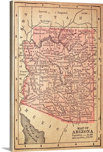 1880 Map Of Arizona | Great Big Canvas