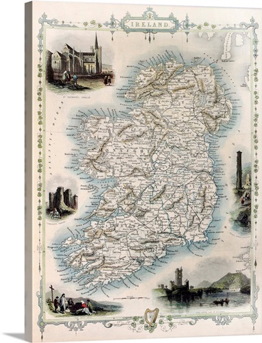 Antique Map of Ireland, Published In the Illustrated Atlas, London ...