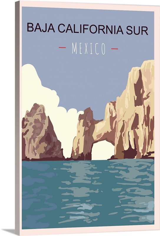 Baja California Sur Modern Vector Travel Poster | Great Big Canvas