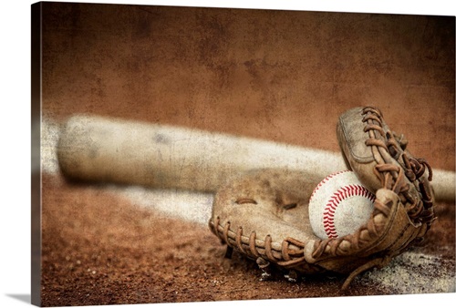 Baseball equipment on the field | Great Big Canvas