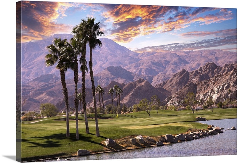 Golf Course At Sunset In Palm Springs, California | Great Big Canvas