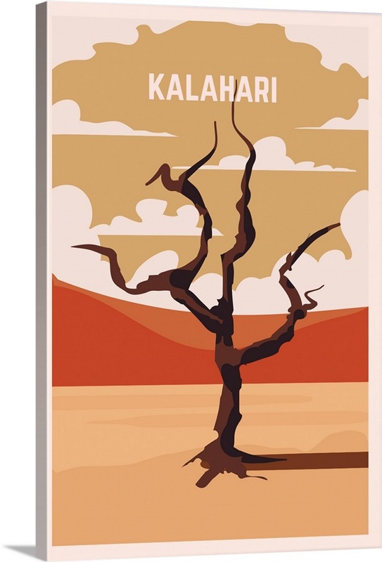Kalahari Desert Modern Vector Travel Poster | Great Big Canvas