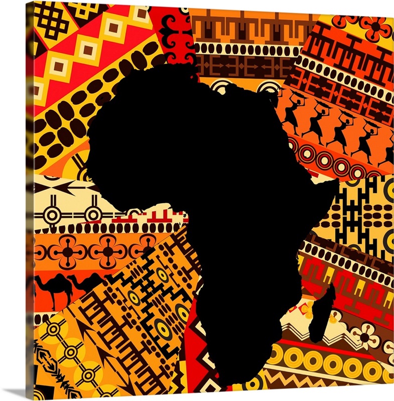 Map of Africa on Traditional Patterns | Great Big Canvas