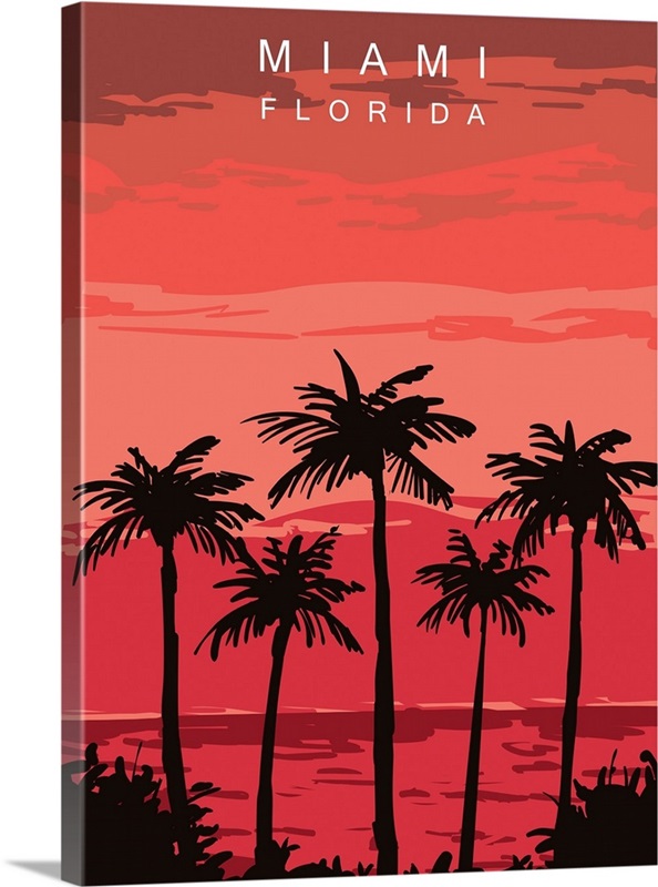 Miami Modern Vector Travel Poster | Great Big Canvas