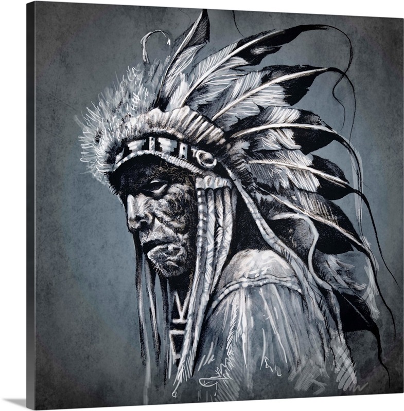 Native American, Profile Portrait | Great Big Canvas