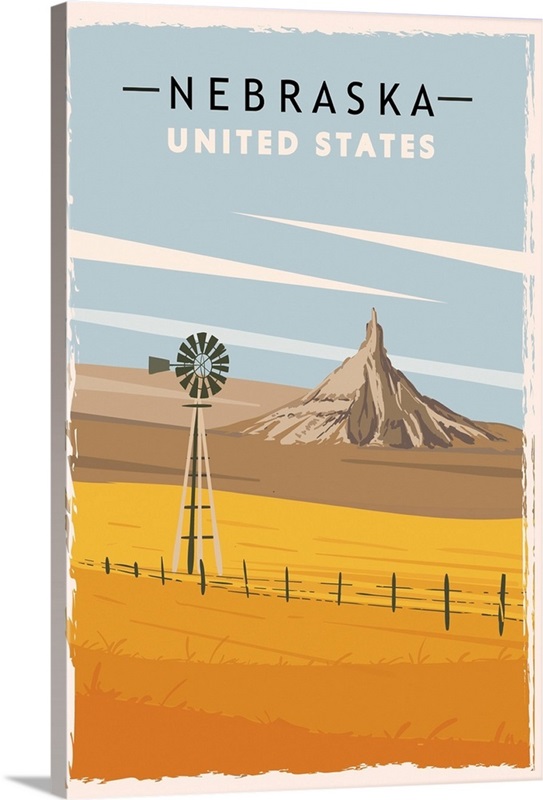 Nebraska Modern Vector Travel Poster | Great Big Canvas