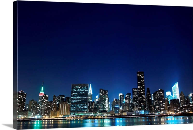 New York City skyline at Night Lights, Midtown Manhattan | Great Big Canvas