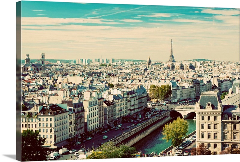 Paris panorama, France. View on Eiffel Tower and Seine river | Great ...