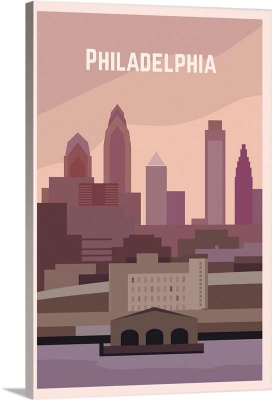 Philadelphia Modern Vector Travel Poster | Great Big Canvas
