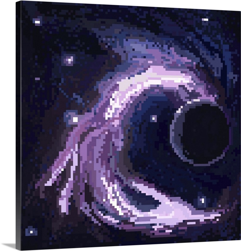 Pixel Cosmic And Lightning With Planets | Great Big Canvas