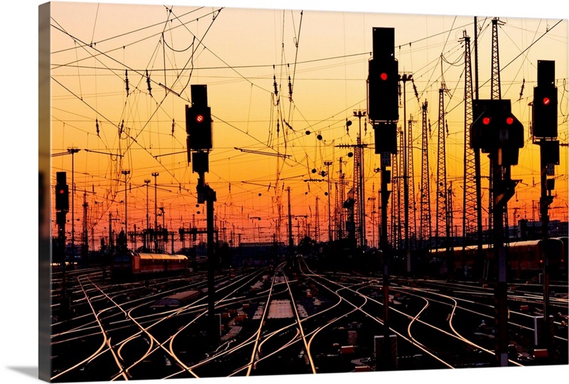 Railroad Tracks at Sunset | Great Big Canvas