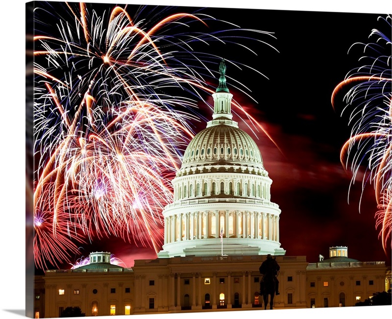United States Capitol Building under a display of fireworks | Great Big ...