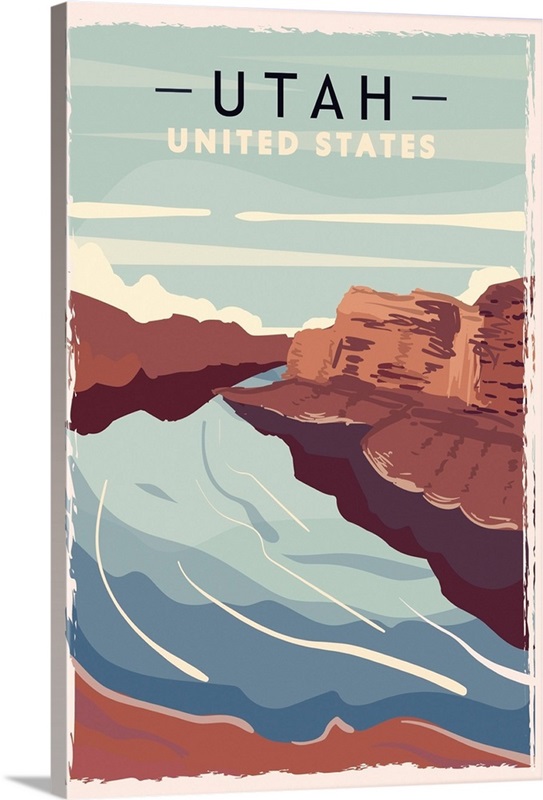 Utah Modern Vector Travel Poster | Great Big Canvas
