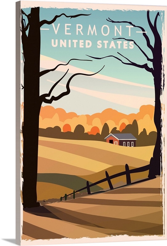 Vermont Modern Vector Travel Poster | Great Big Canvas