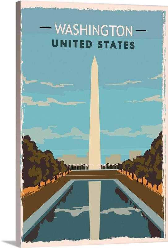 Washington DC Modern Vector Travel Poster | Great Big Canvas