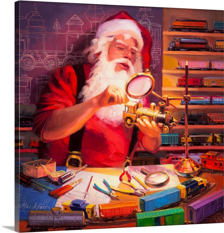Santa the Train Master Wall Art, Canvas Prints, Framed Prints, Wall ...