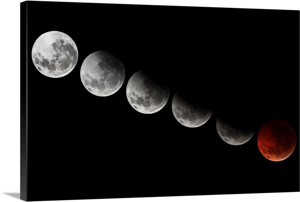 A composite showing different stages of the 2010 solstice total moon ...