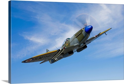 A Supermarine Spitfire Mk 18 in flight | Great Big Canvas
