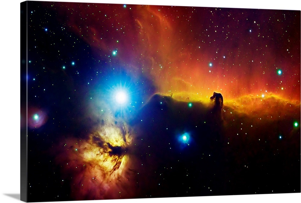 Alnitak region in Orion Flame nebula NGC 2024 horsehead nebula IC434 ...