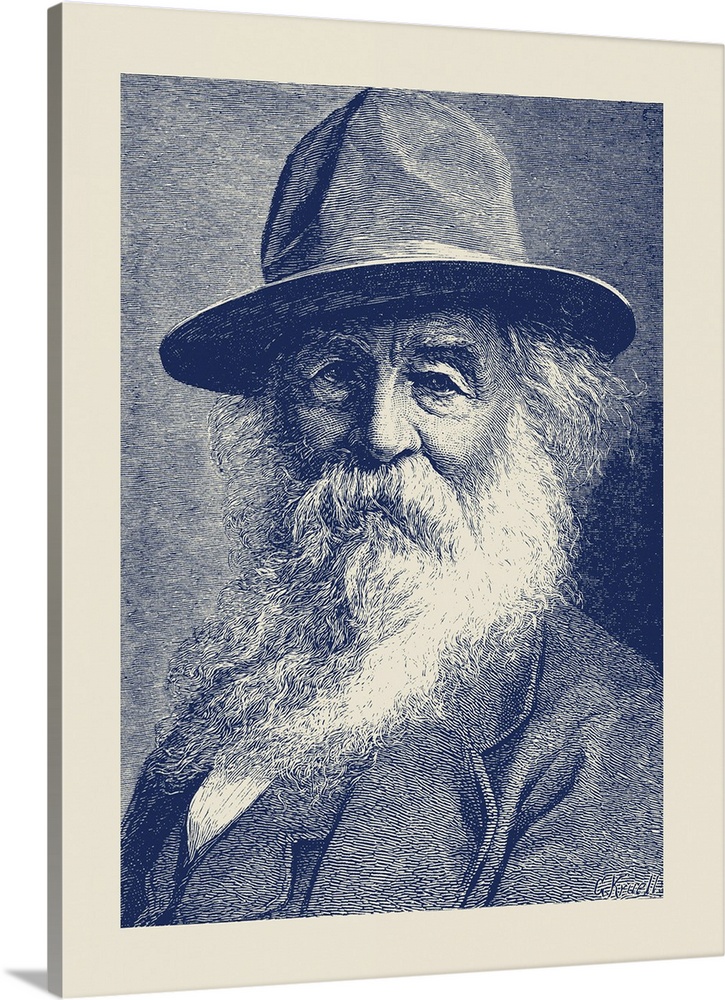 American History Portrait Of American Poet Walt Whitman Wall Art ...