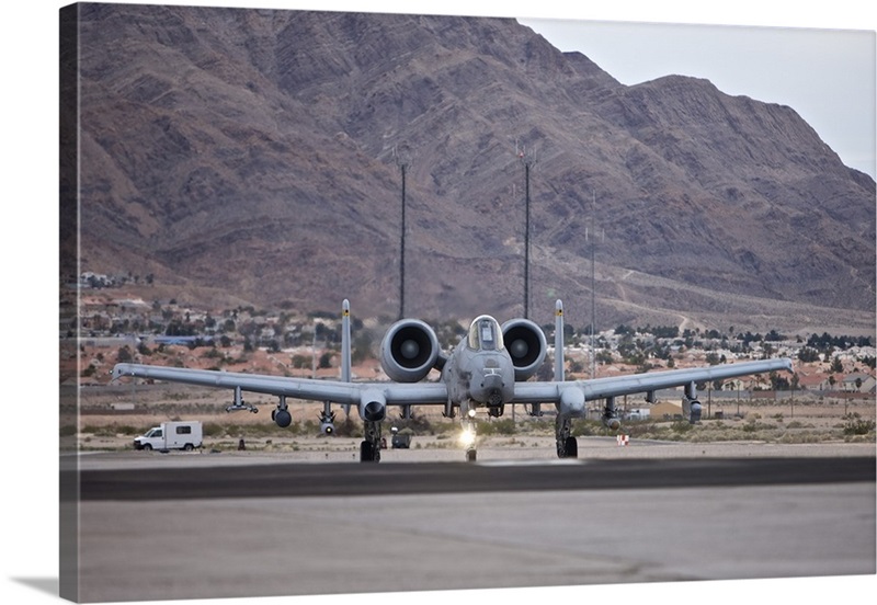 An A-10 Thunderbolt taxis to the runway at Nellis Air Force Base ...
