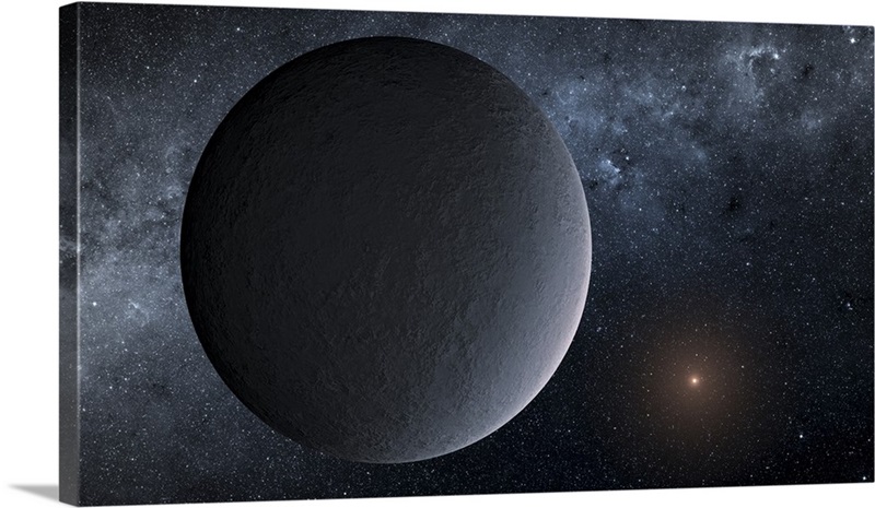 Artist's concept of exoplanet OGLE-2016-BLG-1195Lb orbiting a small ...