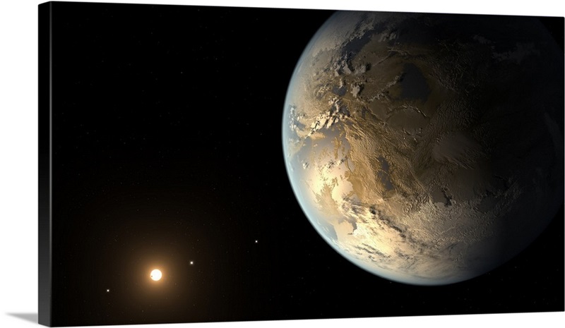 Artist's concept of Kepler-186f orbiting a distant star | Great Big Canvas