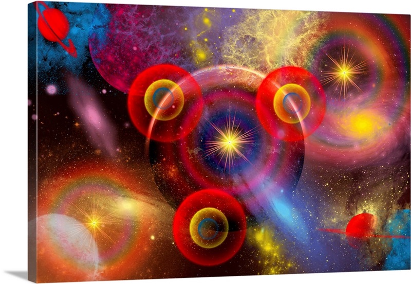 Artist's concept of planets and stars mixed together in an ever ...