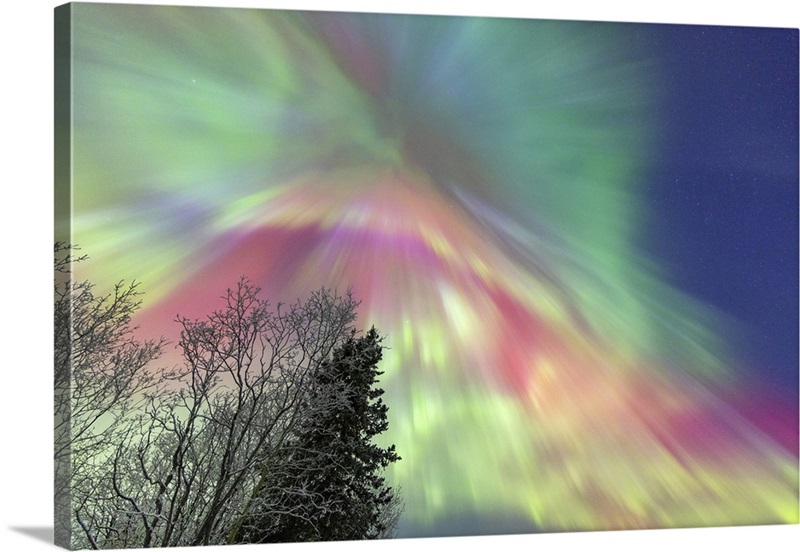 Aurora Borealis, Fish Lake, Whitehorse, Yukon, Canada | Great Big Canvas