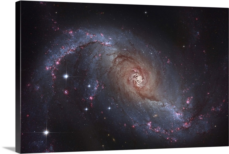 Barred spiral galaxy NGC 1672 in the constellation Dorado | Great Big Canvas
