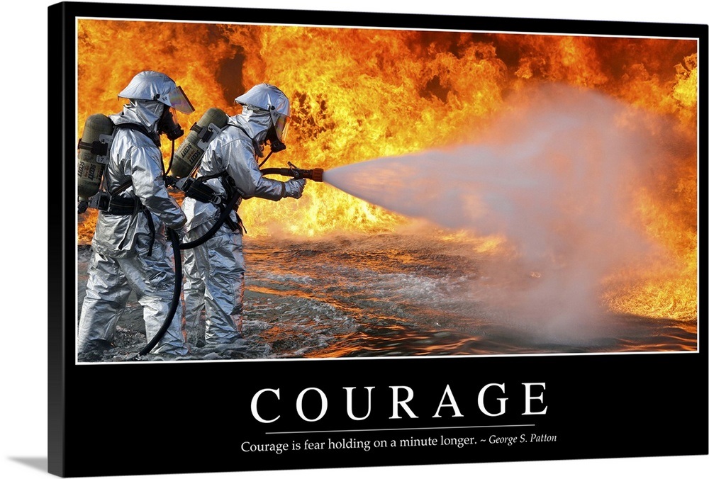 Courage: Inspirational Quote and Motivational Poster Wall Art, Canvas ...