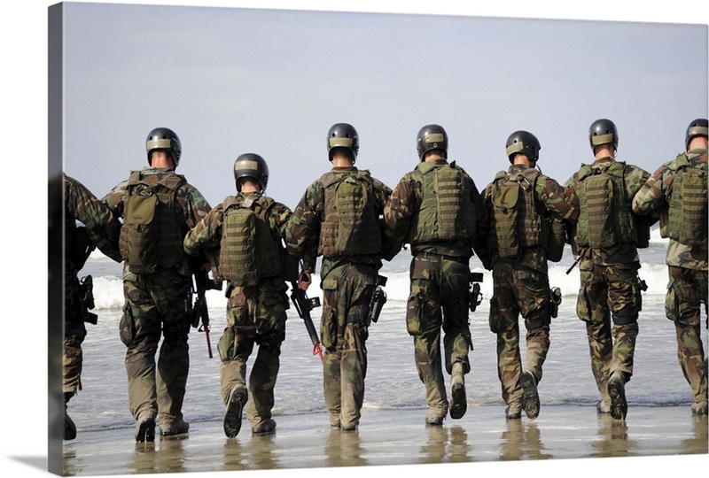 Crewman Qualification Training students hitting the surf | Great Big Canvas