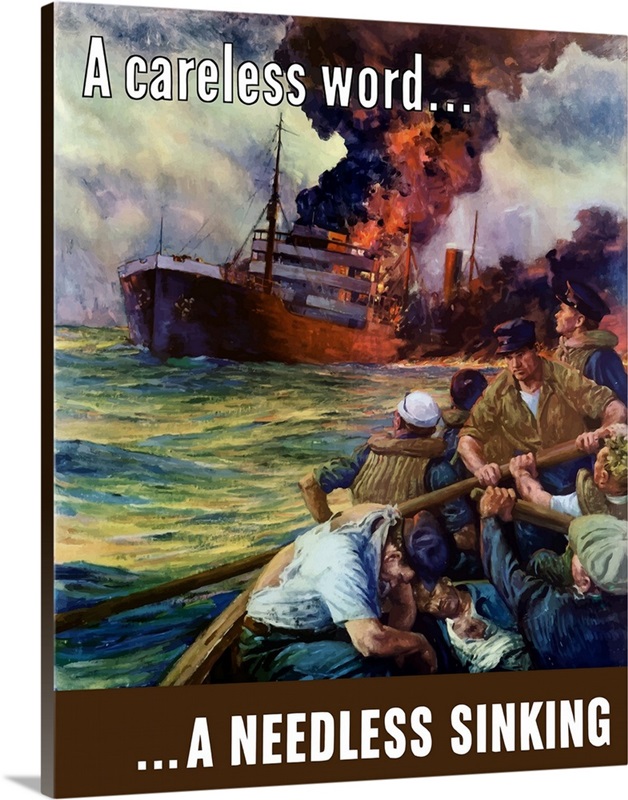 Digitally restored vector war propaganda poster. A Careless Word... A ...