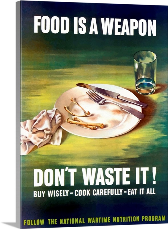 Digitally restored vector war propaganda poster. Don't waste it ...