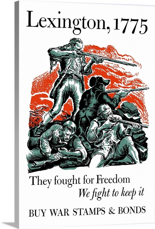 Digitally restored vector war propaganda poster. Lexington, 1775 ...