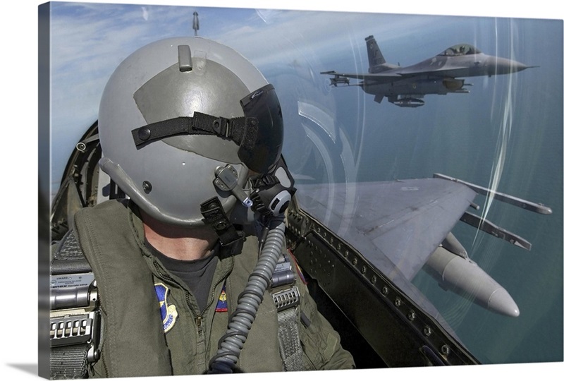 F16 Fighting Falcons flying over southern Florida | Great Big Canvas